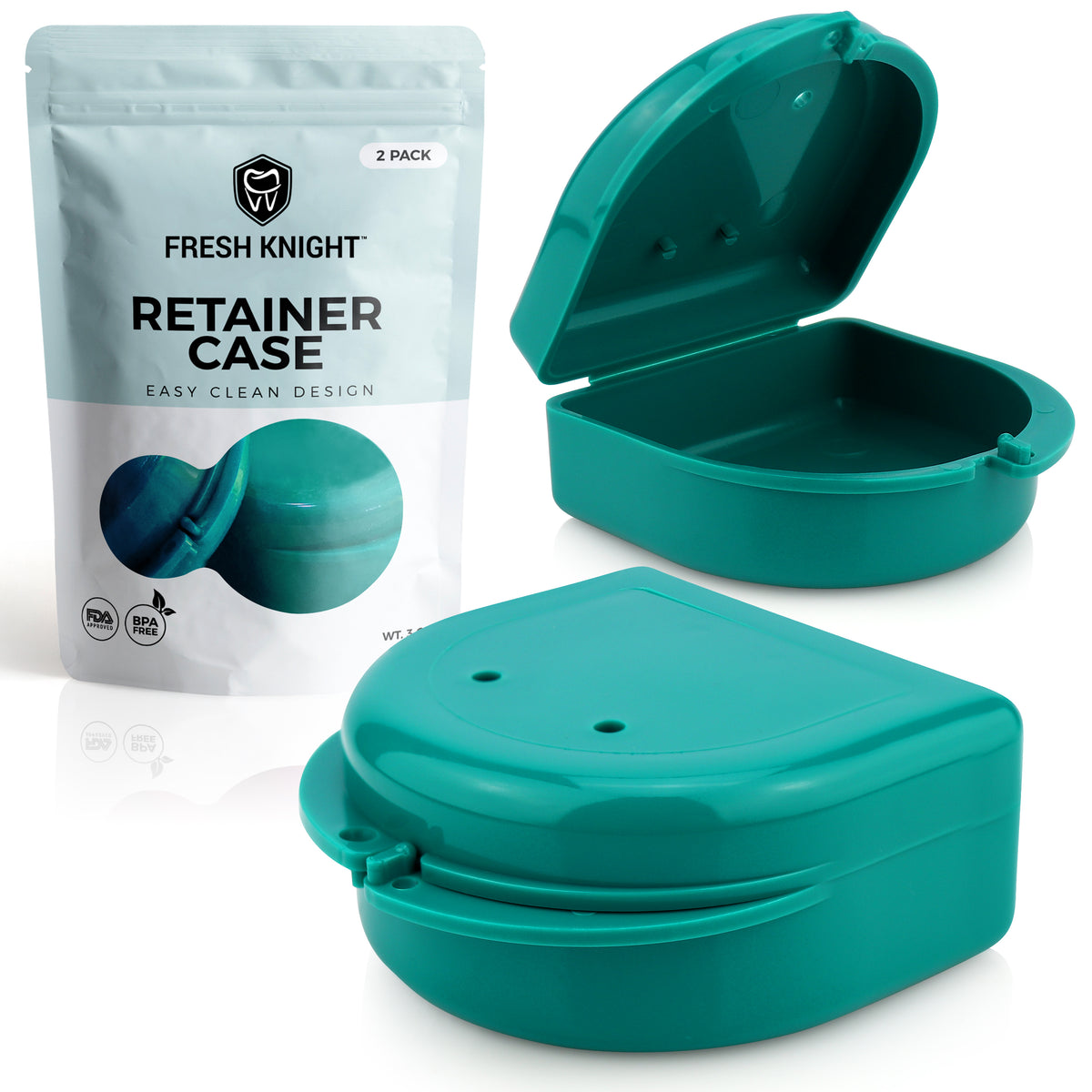 2 Pack: Perfect Teal Retainer Case – FreshKnight